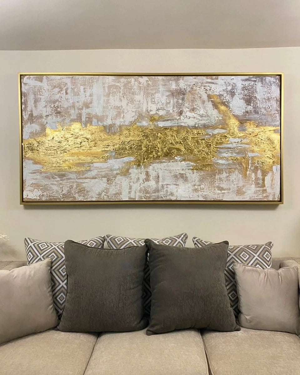 Abstracto dorado beige – Cuadros Originales Monterrey